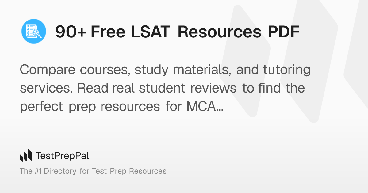 90+ Free LSAT Resources PDF – TestPrepPal