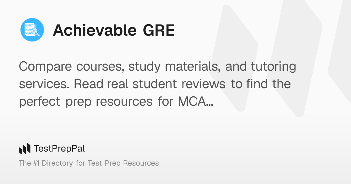 Achievable GRE – TestPrepPal