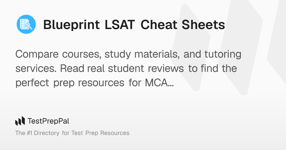 Blueprint LSAT Cheat Sheets – TestPrepPal