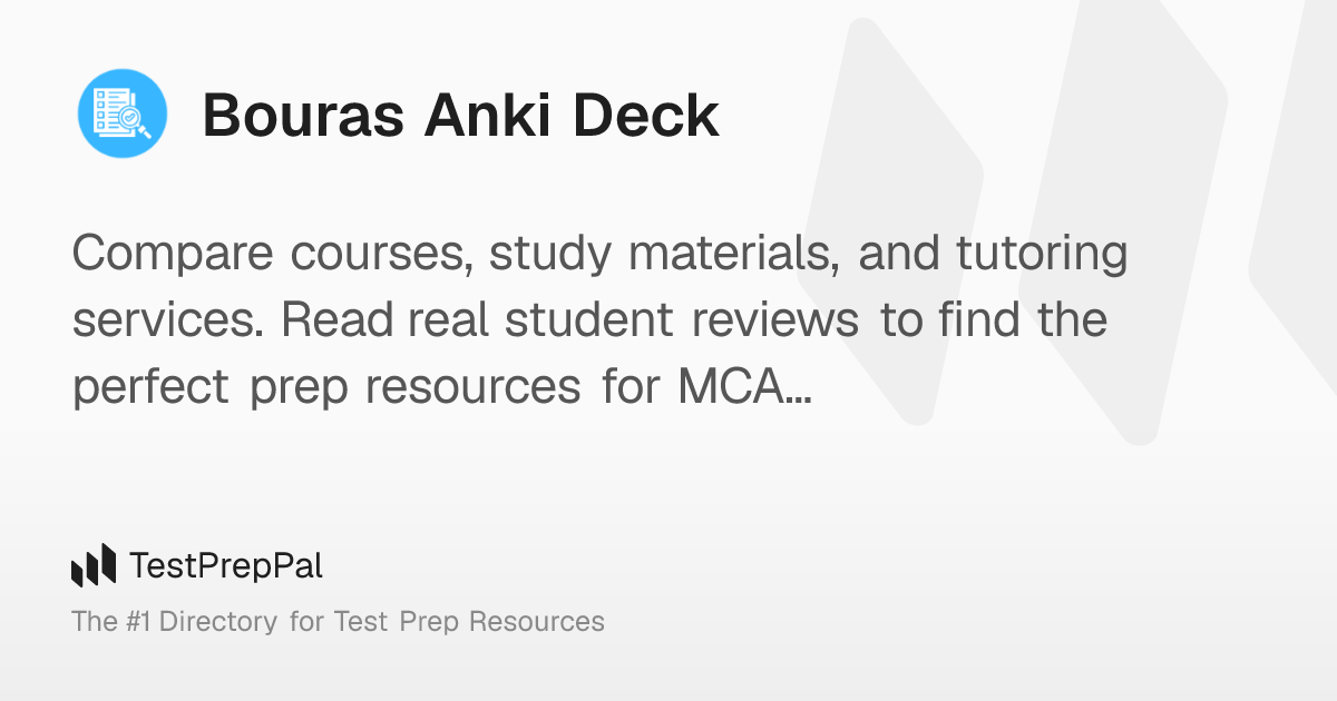 Bouras Anki Deck – TestPrepPal