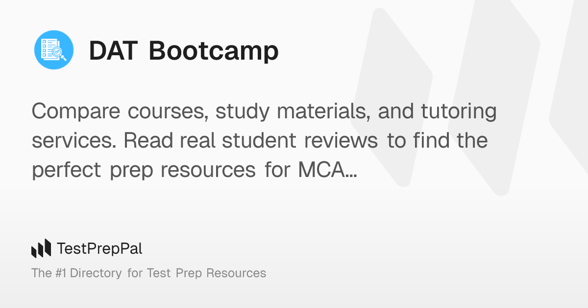 DAT Bootcamp – TestPrepPal