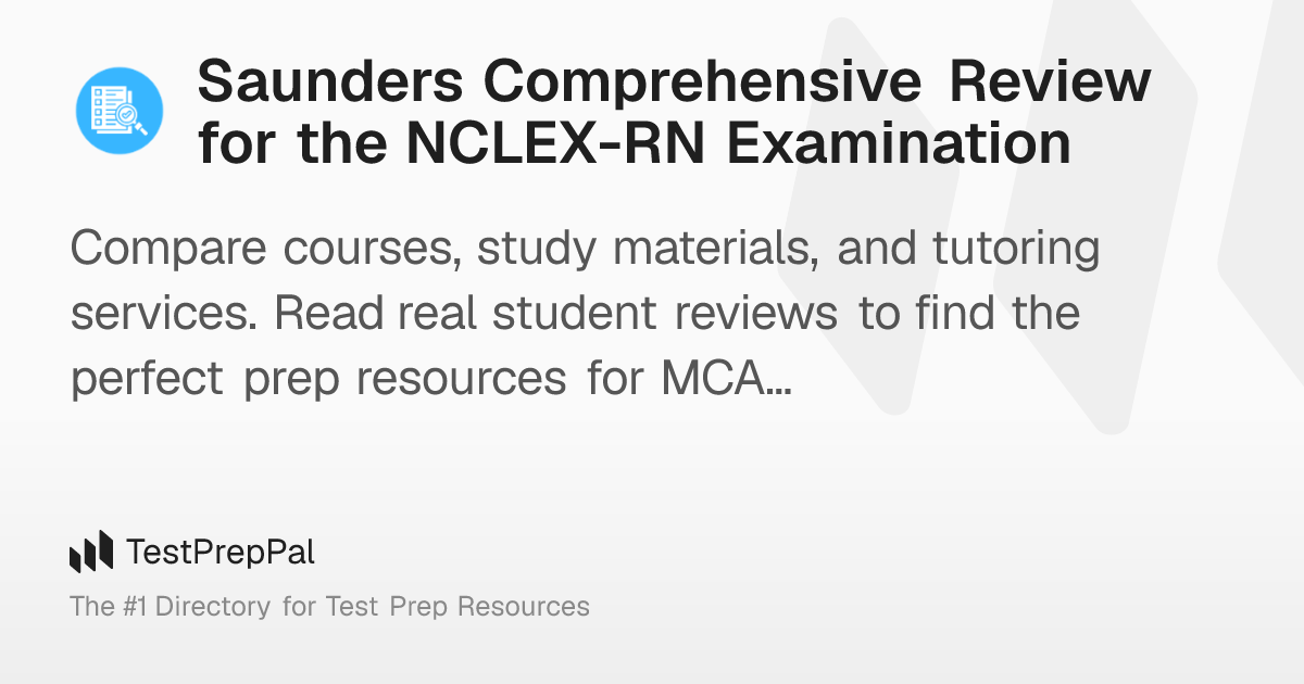 Saunders Comprehensive Review for the NCLEX-RN Examination – TestPrepPal